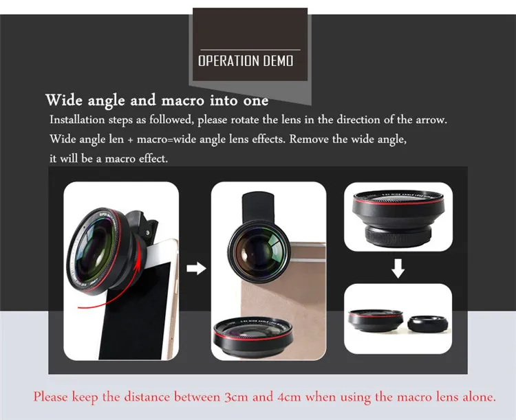 4k Hd Cover For Mobile Phone Smartphone Kit Camera Lenses - Buy Camera ...
