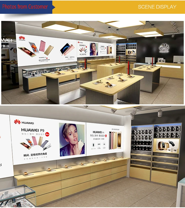 Mobile Phone Display Cabinet Showcase Stainless Steel Display Wall ...