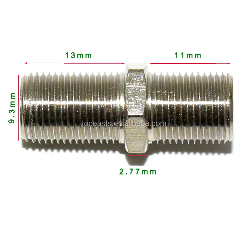 F81 Brass Splice Connector - 3ghz Female to Female F-Type Coaxial Cable ...