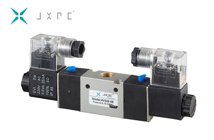 4V220-08 Solenoid Valve - 2 Position 5 Way Pneumatic Control