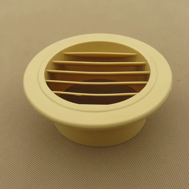 Louver-4" Round White Polypropylene Plastic Louver With Insect Screen ...