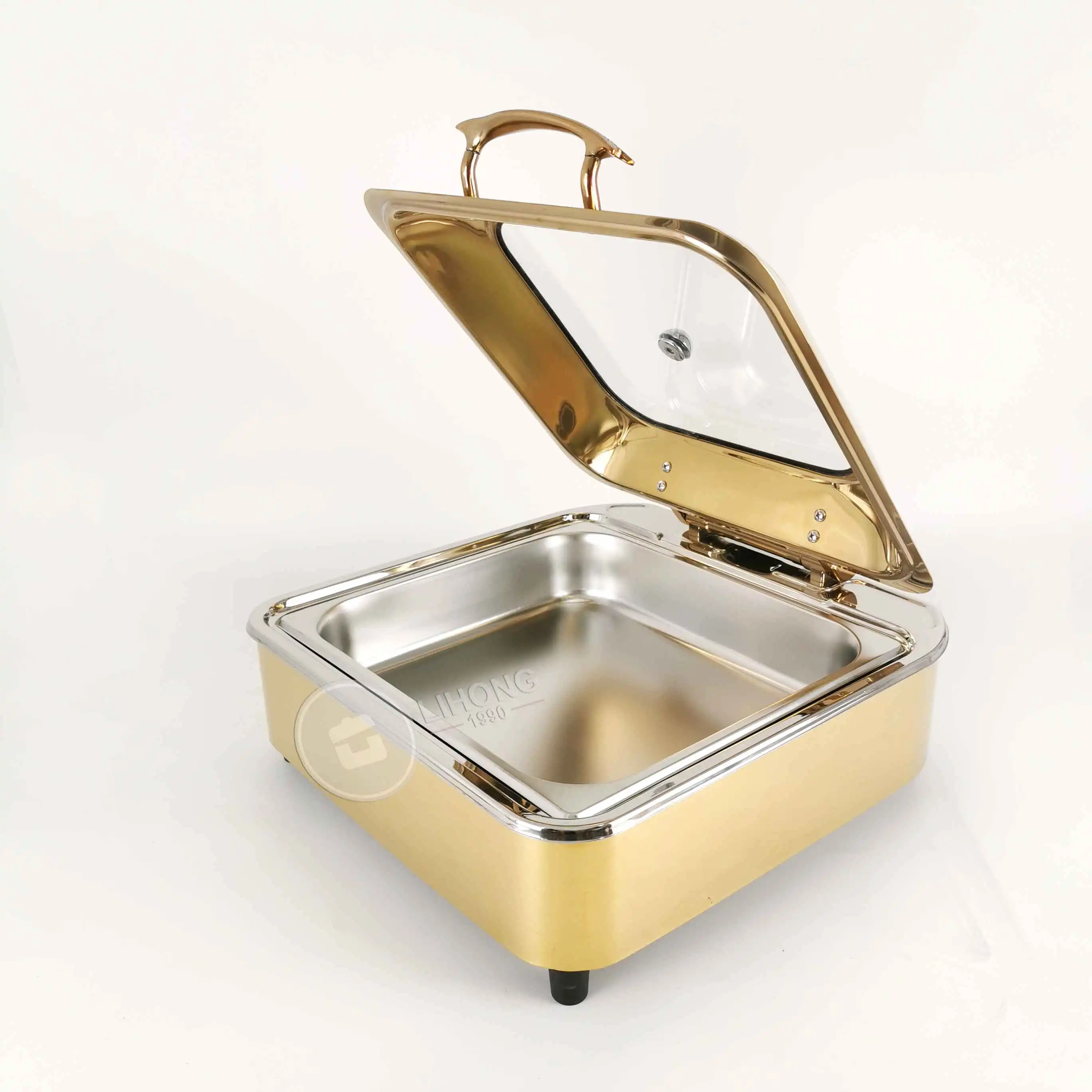 Stainless Steel Gold Chafing Dish Buffet Set - 6l Capacity - Oem