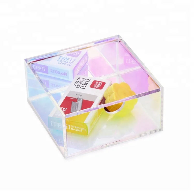 Small Iridescent Acrylic Organizer Storage Box With Lid - Buy Storage ...