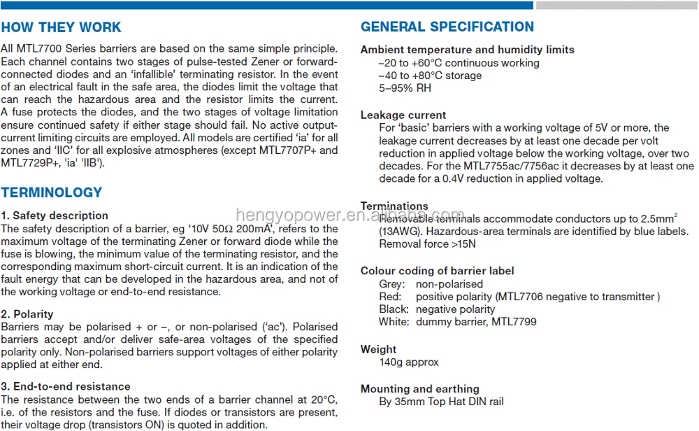 Mtl7700-barreras De Seguridad Para Montaje En Riel Din,Serie Mtl7760ac ...