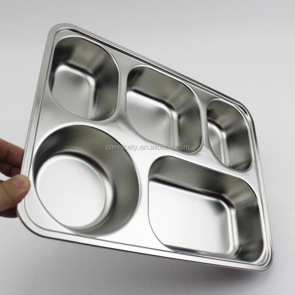 Factory Direct Sale 5 Compartment Fast Food Tray Serving Plate With ...