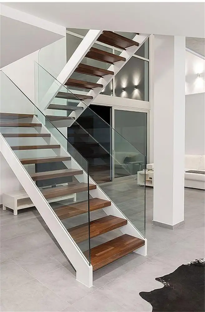 Floating Stairs With Wooden Steps - Modern Floating Staircase Kit for ...
