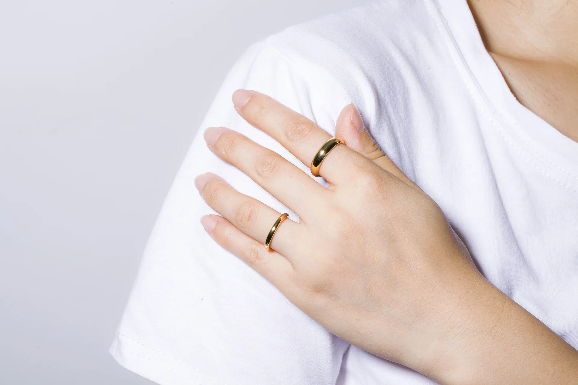 2mm,4mm Classic Simple Little Ring 18k Gold And Rose Gold Small Finger ...