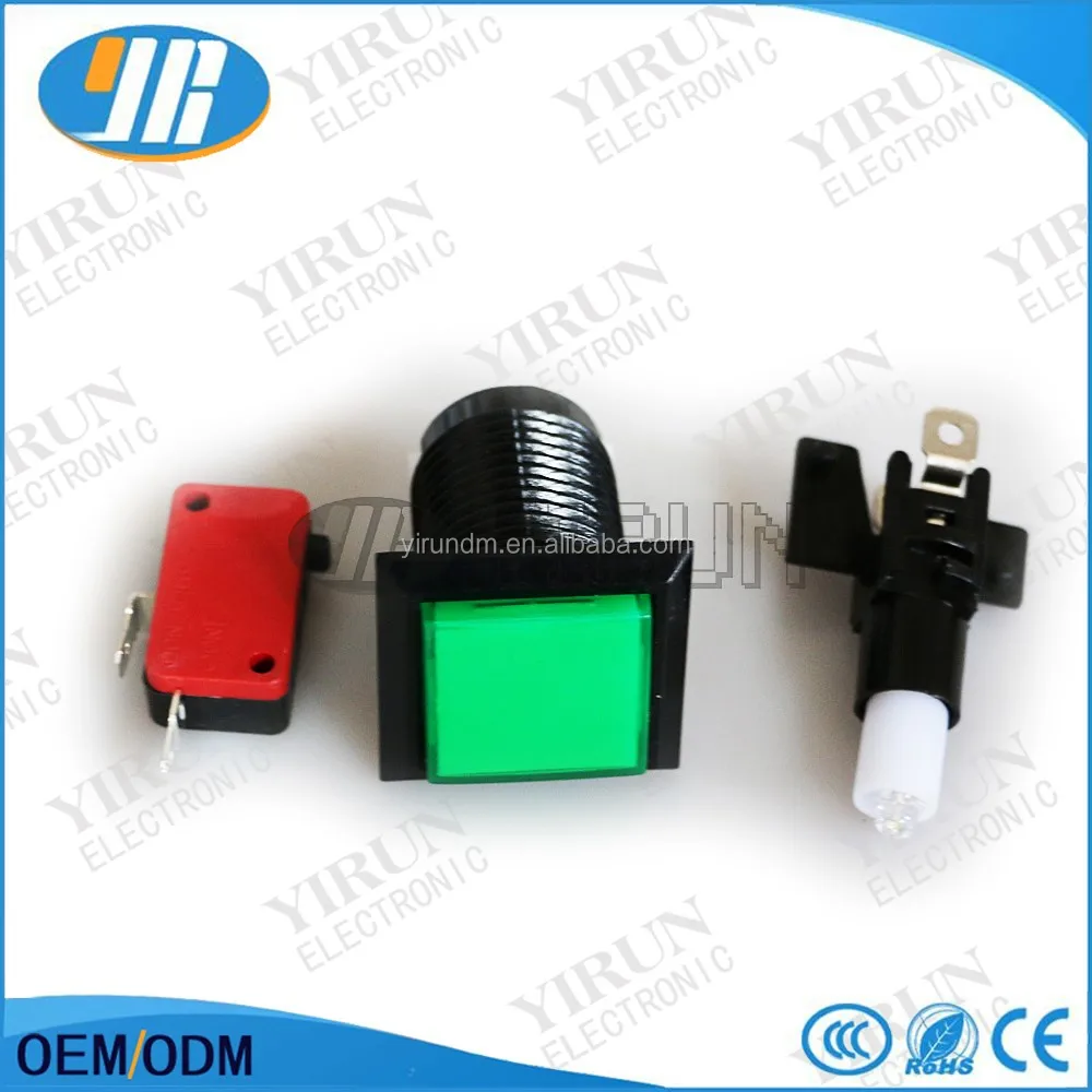 32mm Square Push Button Switch Led Illuminated Microswitch Game Accessories - Buy Push Button ...