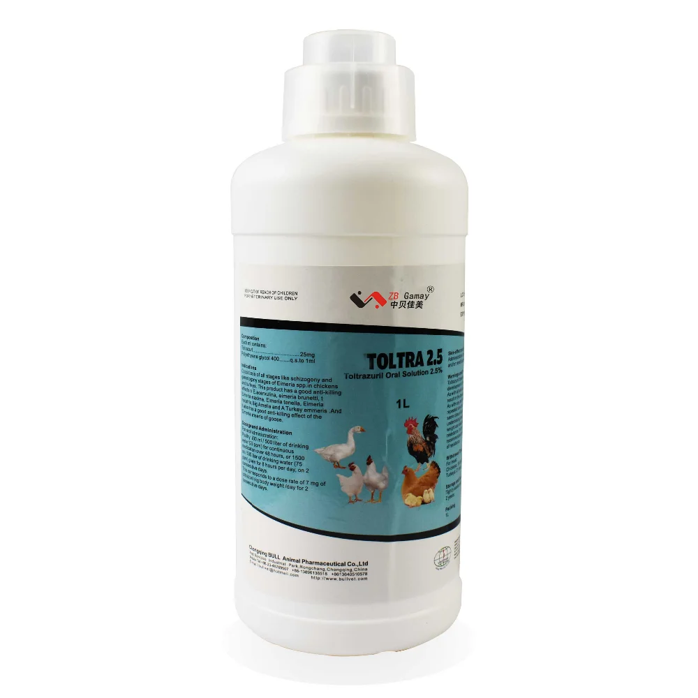 Anti Coccidiosis 2.5% Toltrazuril Oral Solution 5% Goat Poultry Use ...