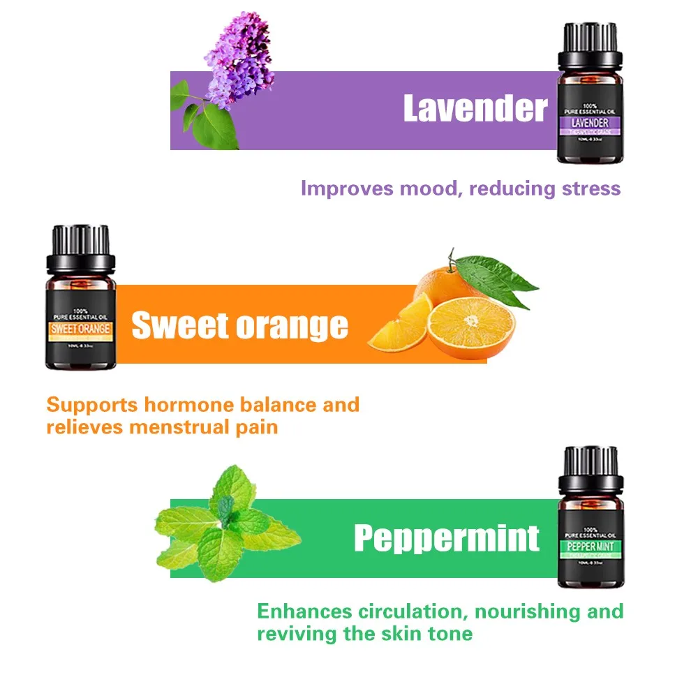 100% Pure Natural Essential Oils Set 6 Bottles Gift Set - Lavande ...