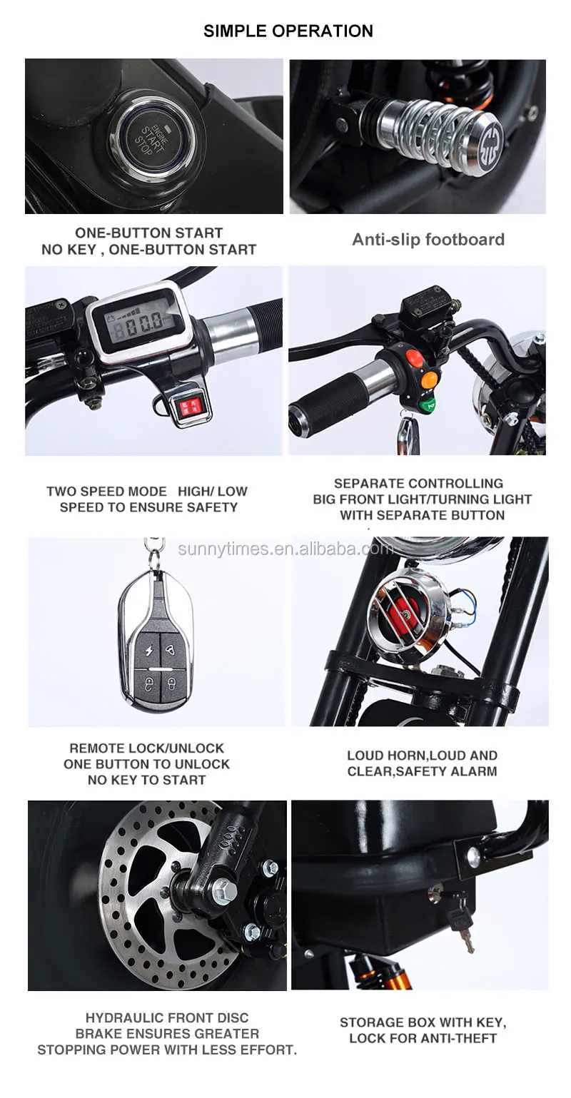 Sunnytimes Citycoco 2018 - 1500W Electric Bike for Adults