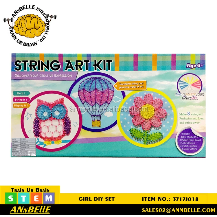 DIY String Art Kit - Create Flower, Balloom, and Owl Designs
