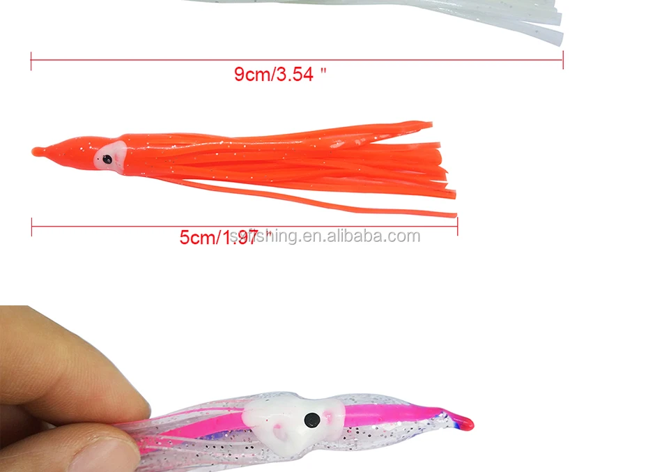 5-30cm Rubber Squid Skirts Octopus Soft Fishing Lures Tuna Sailfish ...