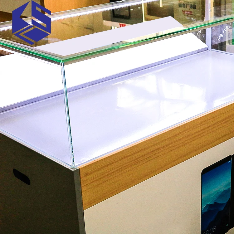 Fashionable Retail Store Mobile Phone Display Showcase in MDF with LED ...