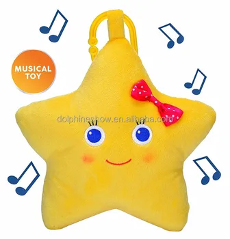 Cheap Cartoon Led Yellow Star Plush Toy Baby Hanging Musical Toy Pretty ...