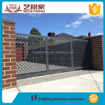 Double Swing Electric Laser Cut Sliding Gates,Iron Pipe Driveway Gate ...