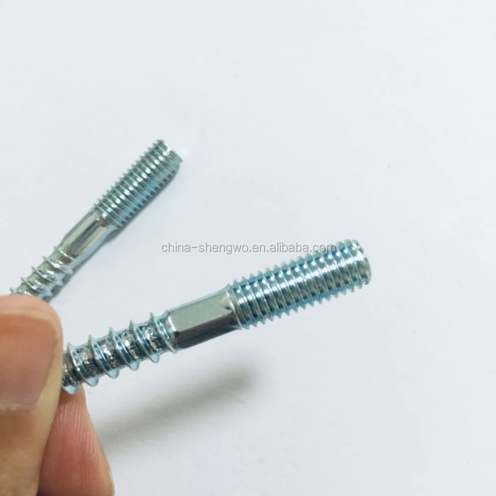 Steel Dowel Screw M6 M8 - Double Head Wood Thread Hanger Bolt