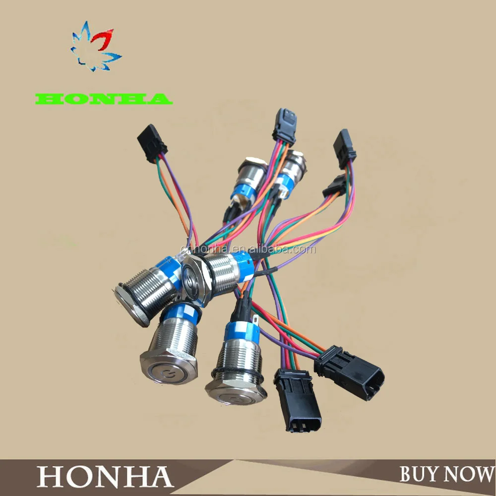 Push Button Switch And 4 Pin Jae Tyco Connector Wire Harness Automotive ...