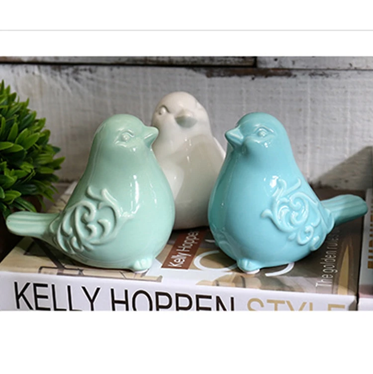 Wholesale Home Decorative Glazed Small Ceramic Birds