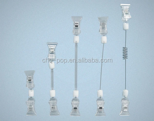 Double Sided Clear Plastic Spring Clips For Pop Display / Tickets ...