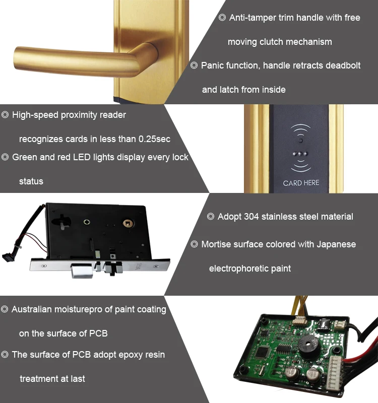 Onity Mortise Motel Smart Hotel RFID Control System Door Lock Manufacturers