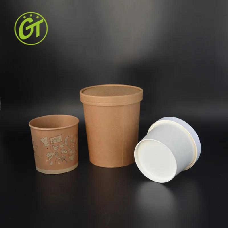 Eco Friendly Paper Tub with Lid - 500ml Soup Cup Packing