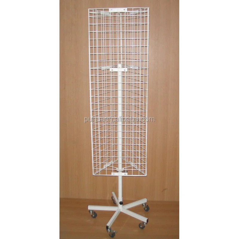 Universal Metal Rack Fixture 3 Sides Floor Iron Steel Grid Wire Screen ...