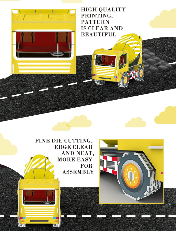 3D Paper Puzzle DIY Toy Car - Educational Fun for Kids