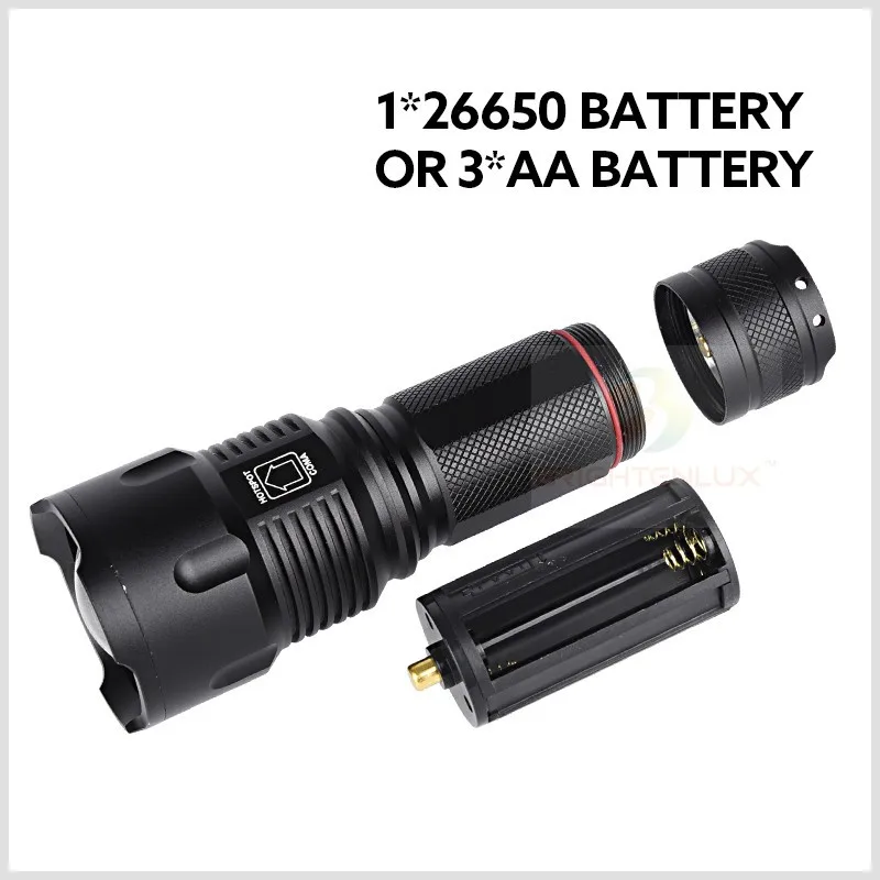 Hot Sale Most Powerful Led Flashlight 1*26650 Battery Or 3*aa Battery ...