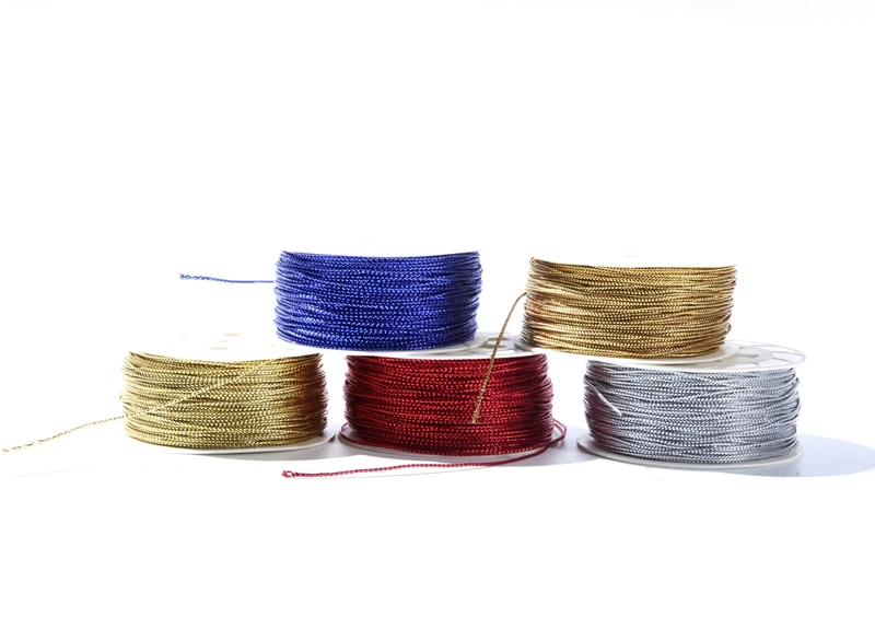 Gold Metallic Braided Cord - Durable, High Tenacity