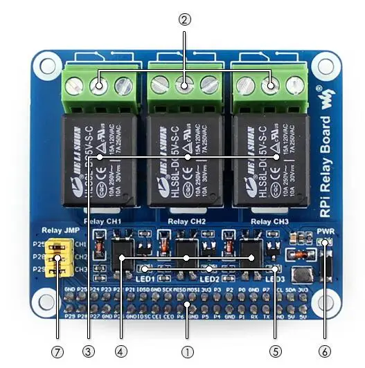 3-channel 5v Raspberry Pi Relay Shield Module Extension Board Shield ...