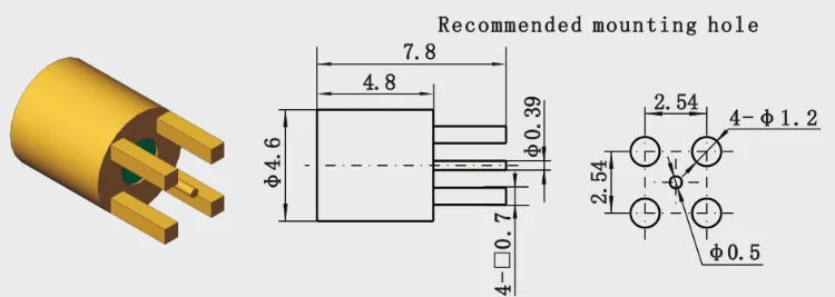 Hermetic Seal Smp Snap-on Connector Straight Pcb Mount Connector Smp ...