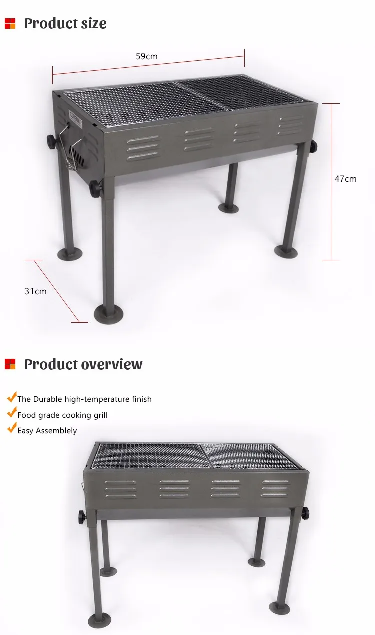 Camping Used Smokeless Bbq Rectangular Charcoal Barrel Barbeque Grill ...