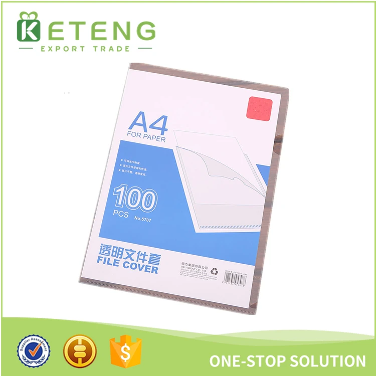 Promotional Popular Product A4 Size Pp Plastic L Shape Soft Cover Clear ...