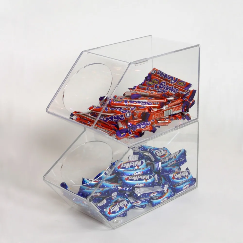 HICDISPLAY Clear Acrylic Stacking Candy Box - Eco-friendly
