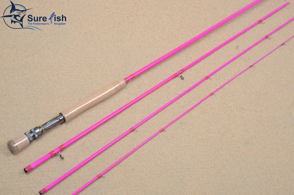 Free Shipping Wholesale Pink Color Cork Grip Fly Fishing Rod - Buy Fly ...