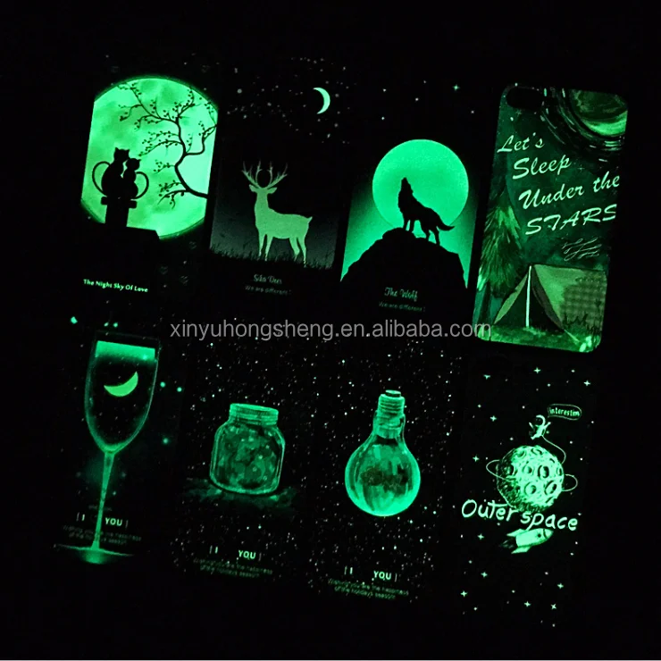 Hot Selling 3D embossed luminous cell phone case with glow in the dark mobile phone case for ...