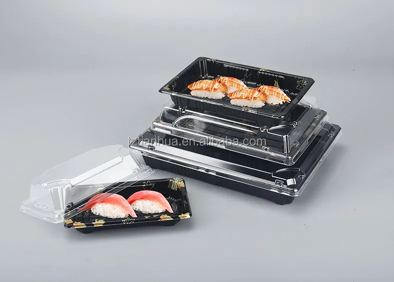 Rectangle Sushi Box PS Plastic Sushi Container with Antifog Clear Lid ...