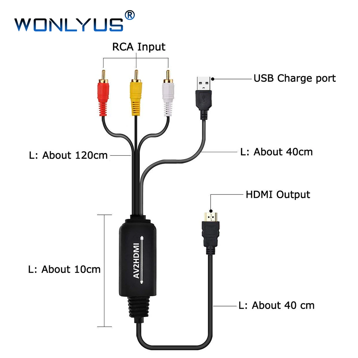 Av To Hdmi Converter Adapter Cable,Rca To Hdmi Adapter,Rca To Hdmi ...