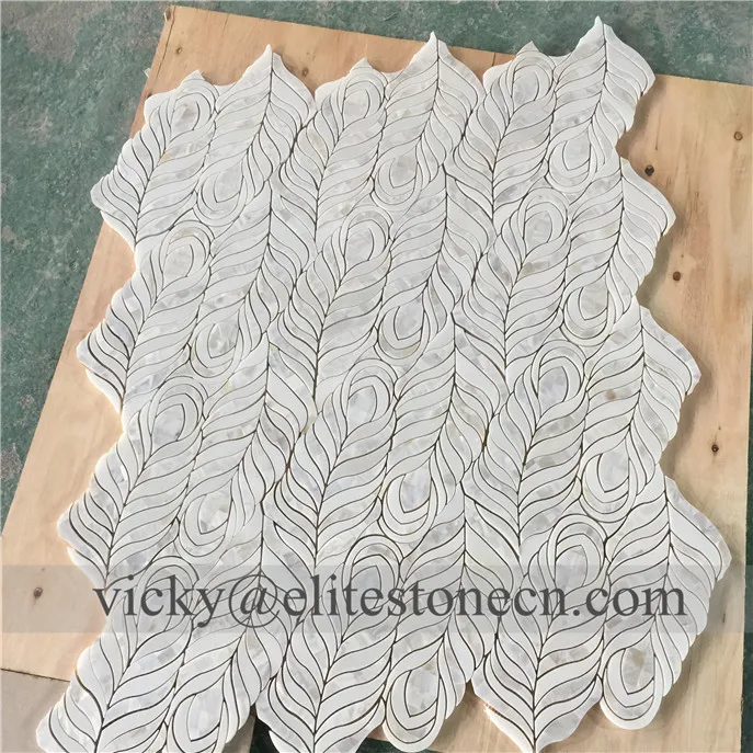 Capiz Shell Mixed Marble Waterjet Mosaic Floor Tile| Alibaba.com