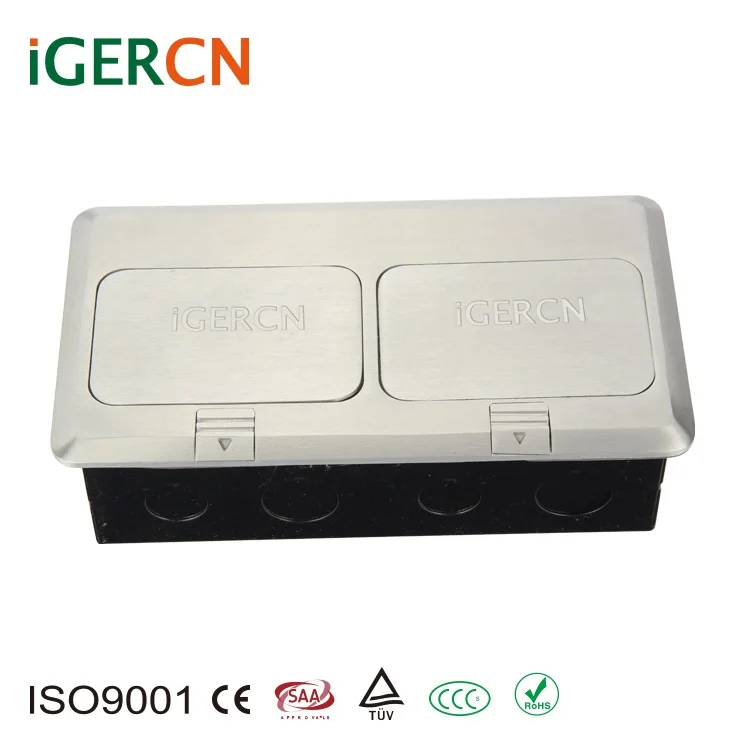 4 Gang 3pin Power Socket - Dual Floor Box Pop-up Socket