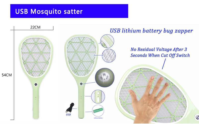 Electric Mosquito Racket,Mosquito Killer Mat,Mosquito Swatters Bug ...