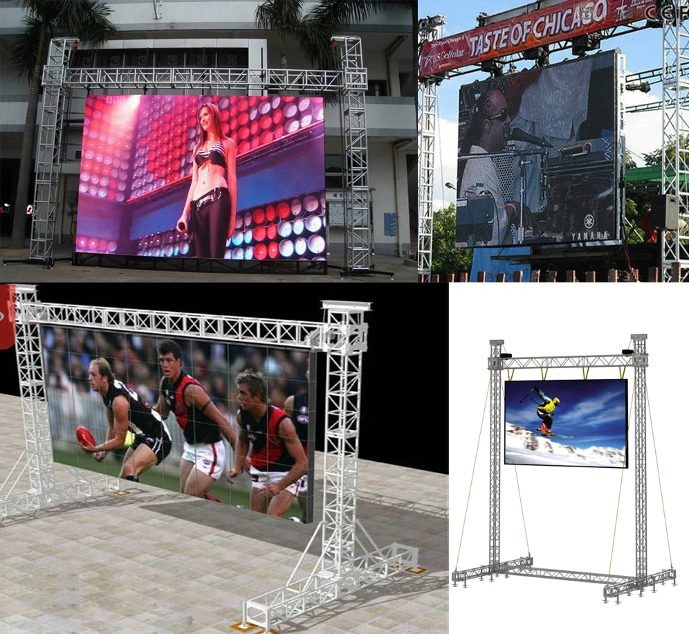 Stable LED Screen Ground Supports & Display Truss Structures
