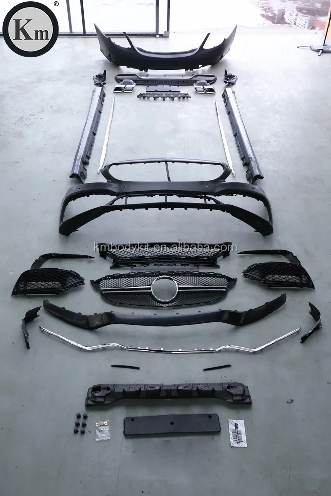 Km For Benz W205 C-class C63 Amg Bodykits Facelift Bumper With Exhaust ...
