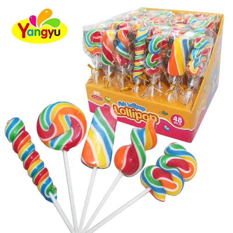 Mixed 5 Style Rainbow Fruity Hard Lollipop Sweet - Buy Rainbow Lollipop ...