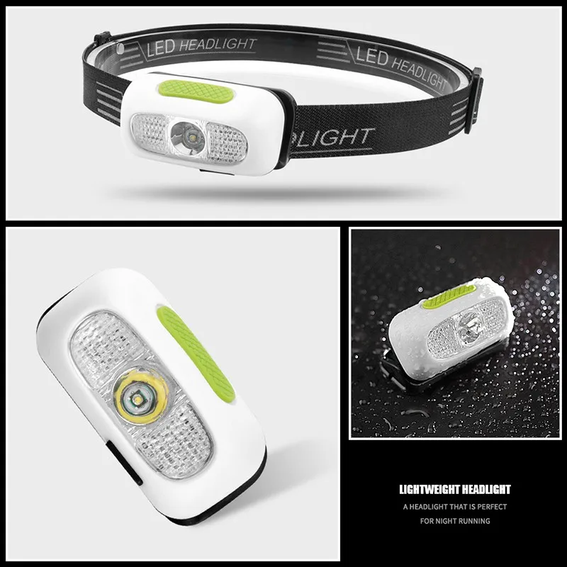 Micro-usb Rechargeable Small Mini Headlight Head Lamp Red Light Kids ...