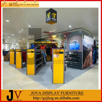 Sports Clothing Showroom With Cash Counter Unique Cabinet Led Mdf And ...