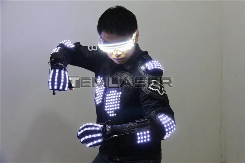 Fashion Led Armor Light Up Jackets Costume Glove Glasses Led Outfit ...