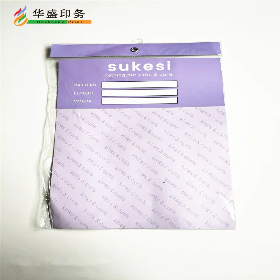 Custom Clear Pvc Plastic Hair Extensions Packing Bags With Snap ...