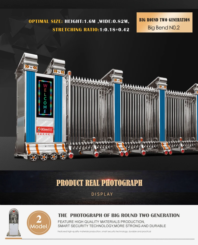 Automatic Stainless Steel Retractable Main Gate Design With Best Price ...